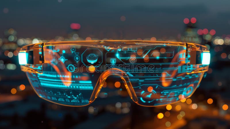 A Pair of Smart Glasses with an Augmented Reality AR Interface Overlays ...