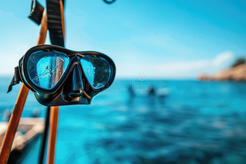 A Pair of Snorkels and Goggles on a Boat, Ready for an Underwater ...