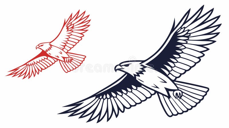 Pair of Soaring Eagles, Dynamic Flight, Vector Design Generative AI ...