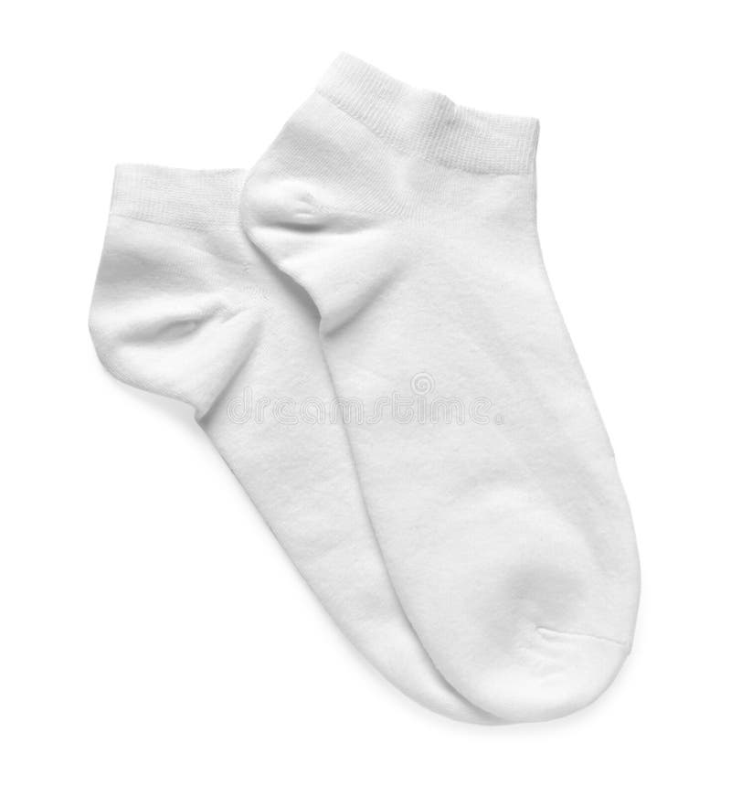 Pair of Socks Isolated on White, Top View Stock Photo - Image of sock ...