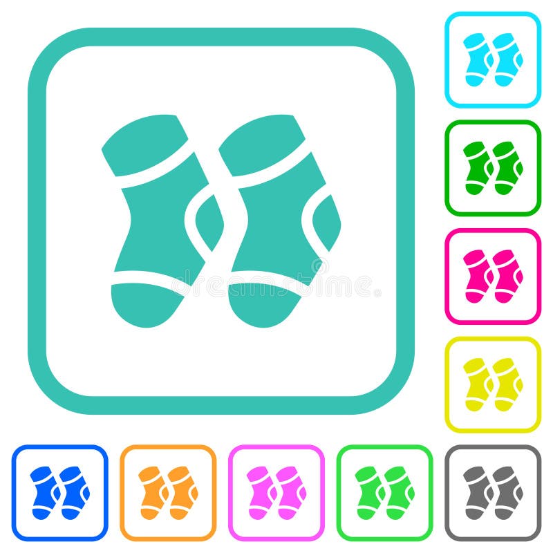 A Pair of Socks Vivid Colored Flat Icons Stock Vector - Illustration of ...