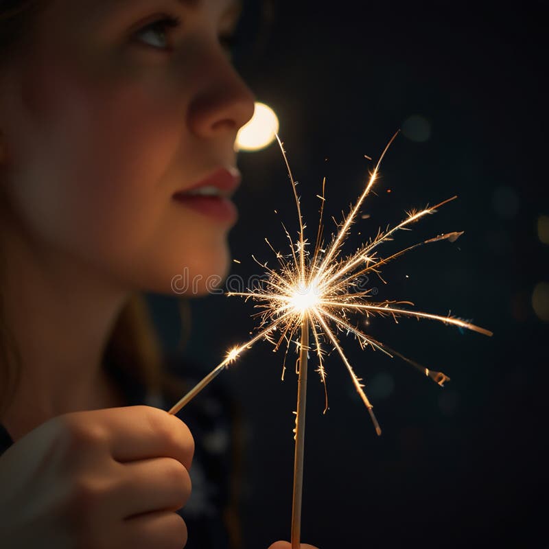 Two Sparklers, Double Sparks, Double Fun, Twin Flames of Joy. AI ...