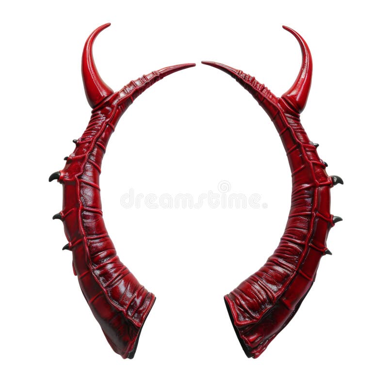 A Pair of Spiked Red Devil Horns Stock Image - Illustration of ...
