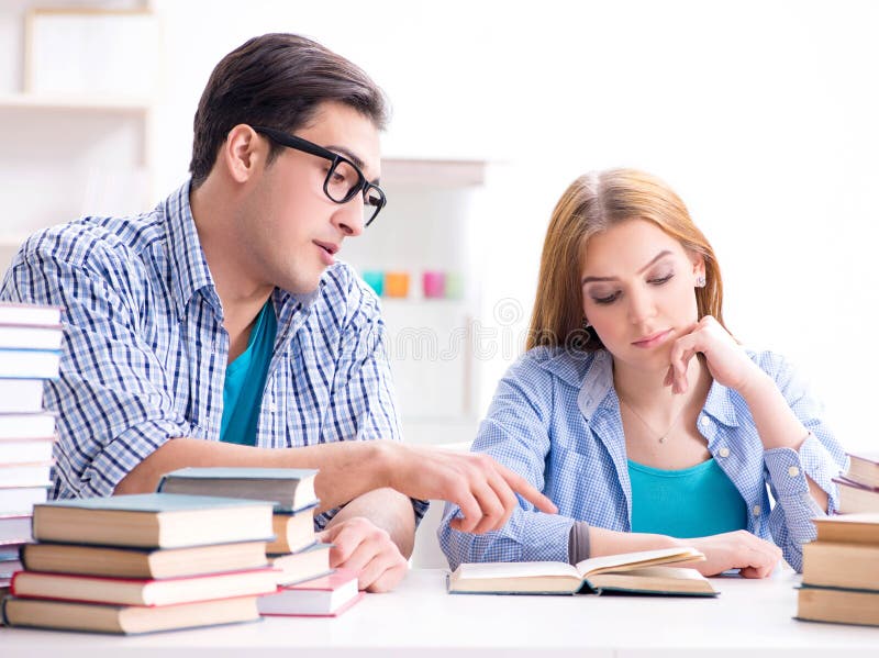 Pair of University Students Stock Photo - Image of note, smile: 258063878