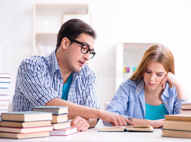 Pair of University Students Stock Photo - Image of note, smile: 258063878