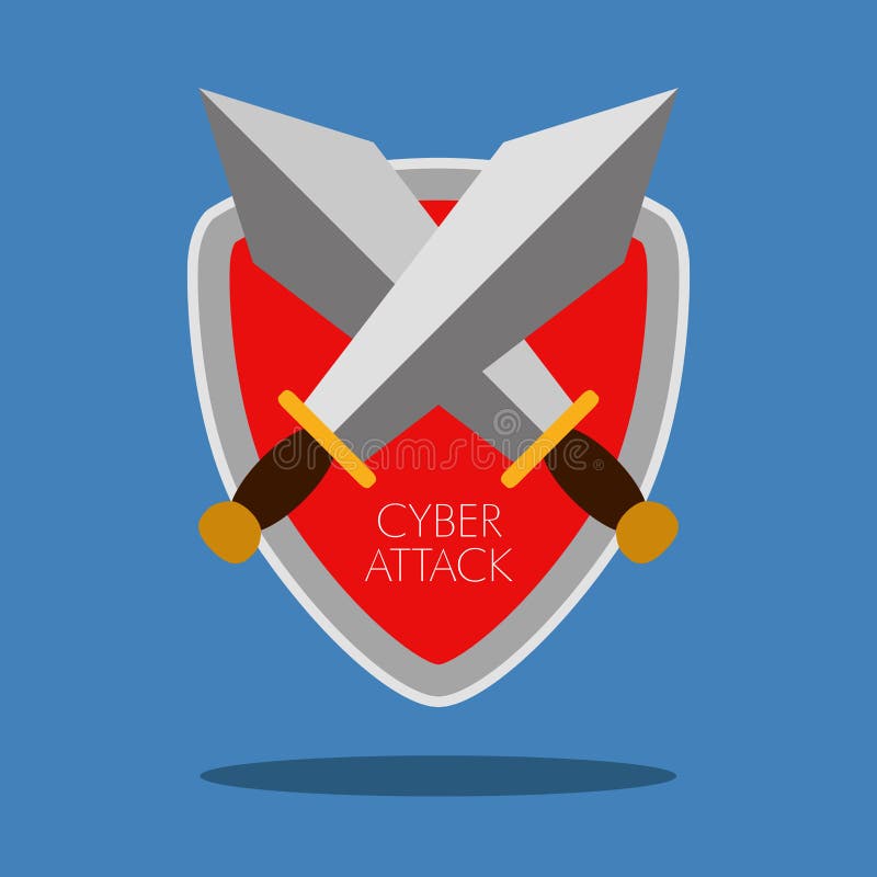 Pair of Swords. Cyber Attack Stock Vector - Illustration of internet ...