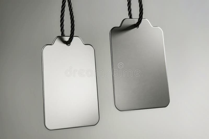 A Pair of Tags Sways Gently from a Rope in an Elegant Dance of Motion ...