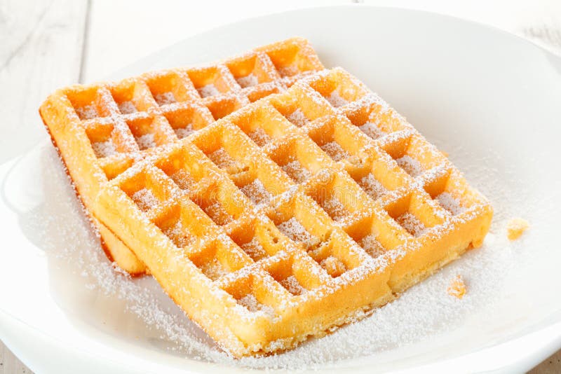 A Pair of Tasty Fresh Waffles Stock Image - Image of battercake ...