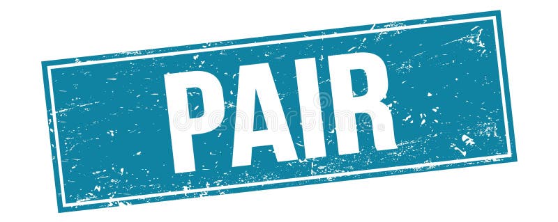 PAIR Text on Blue Grungy Rectangle Stamp Stock Illustration ...