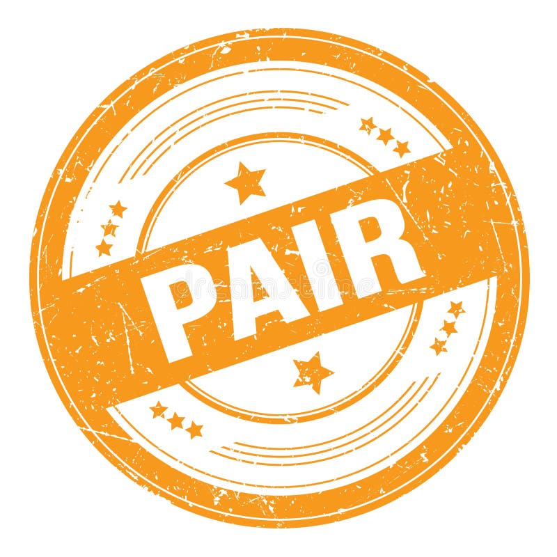 PAIR Text on Orange Round Grungy Stamp Stock Illustration ...
