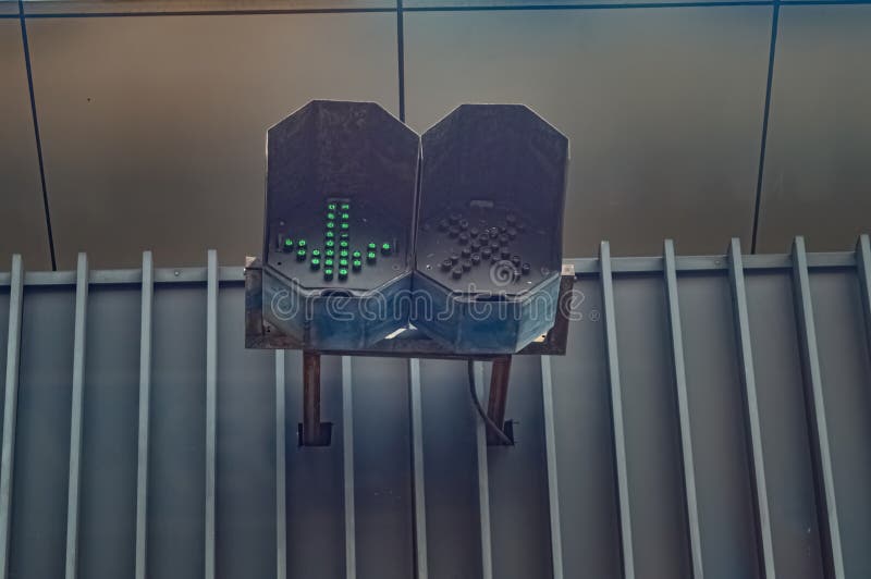 A Pair of Traffic Lights Indicating that the Toll Gate is Being Opened ...