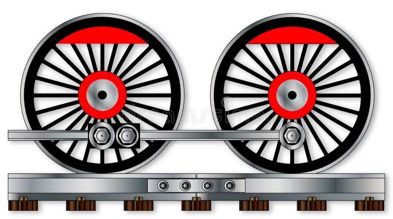 Pair of Train Wheels stock illustration. Illustration of steel - 62982046