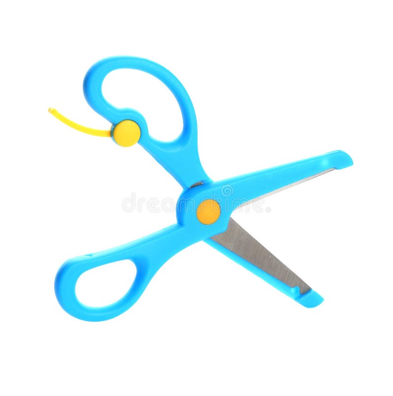 Pair of Training Scissors on White Stock Photo - Image of design ...