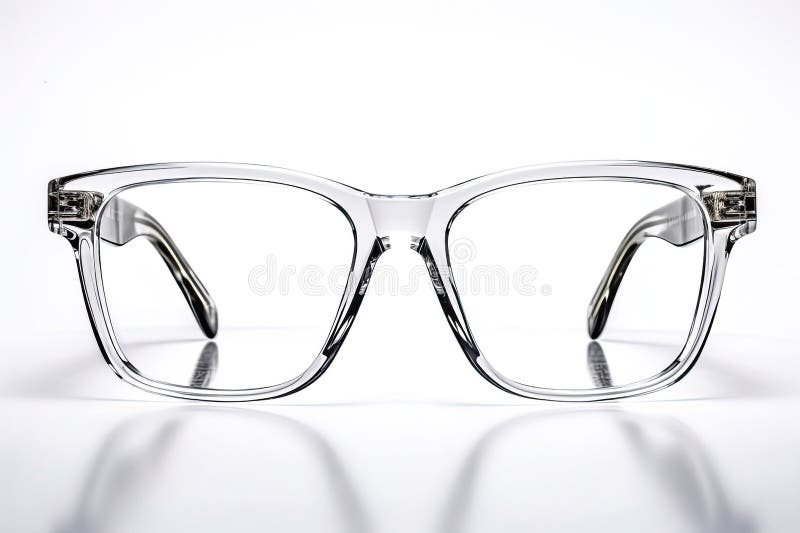 Pair of Translucent Oversized Square Frame Eyeglasses Isolated on White ...