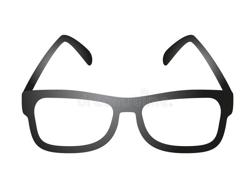 Pair of Two Lenses and Gradient Black Glasses Icon Stock Illustration ...