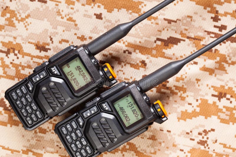 Pair of VHF UHF Two-way Radios Stock Image - Image of object, radio ...