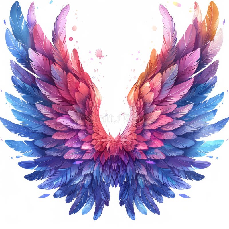Colorful Wings on White Background Stock Photo - Image of costume ...