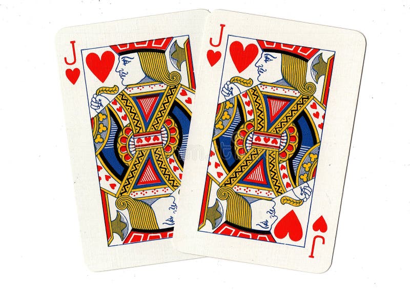 A Pair of Vintage Hearts Playing Cards. Stock Illustration ...