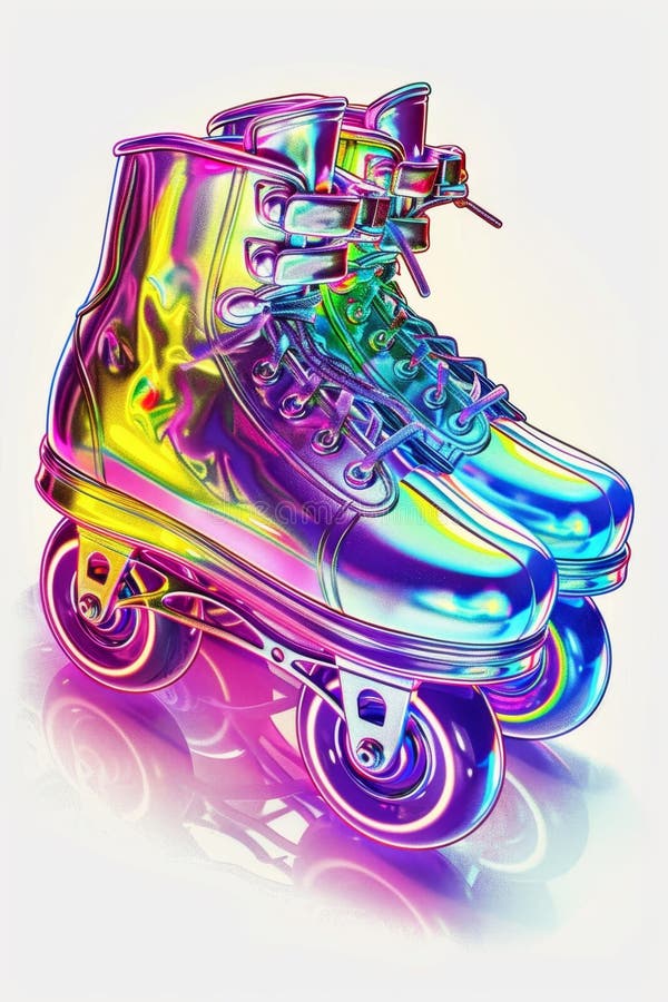 A Pair of Vintage, Retro Roller Skates. Illustration Stock Image ...