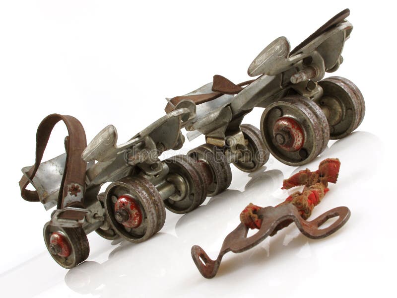 Vintage Roller Skate with Key Stock Image - Image of recreational ...
