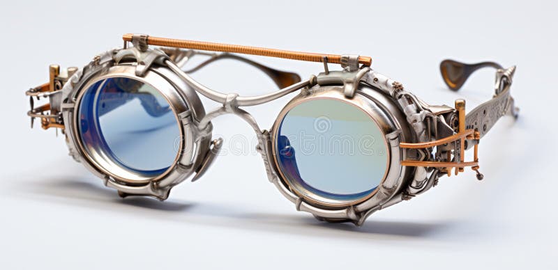 Vintage Steampunk Eyeglasses, Temples Open Front View Studio Lighting ...