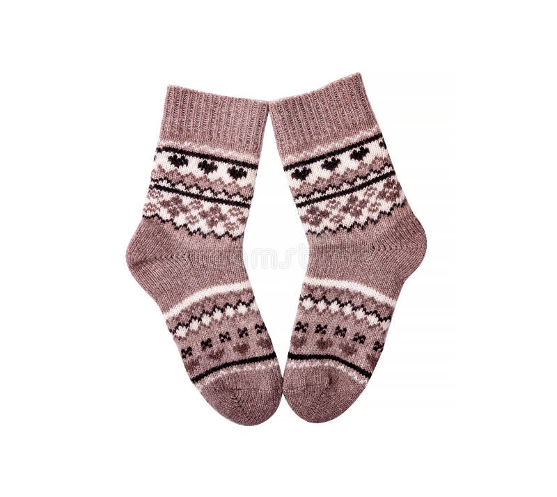 Pair of Warm Winter Socks Isolated. Stock Photo - Image of common, cold ...