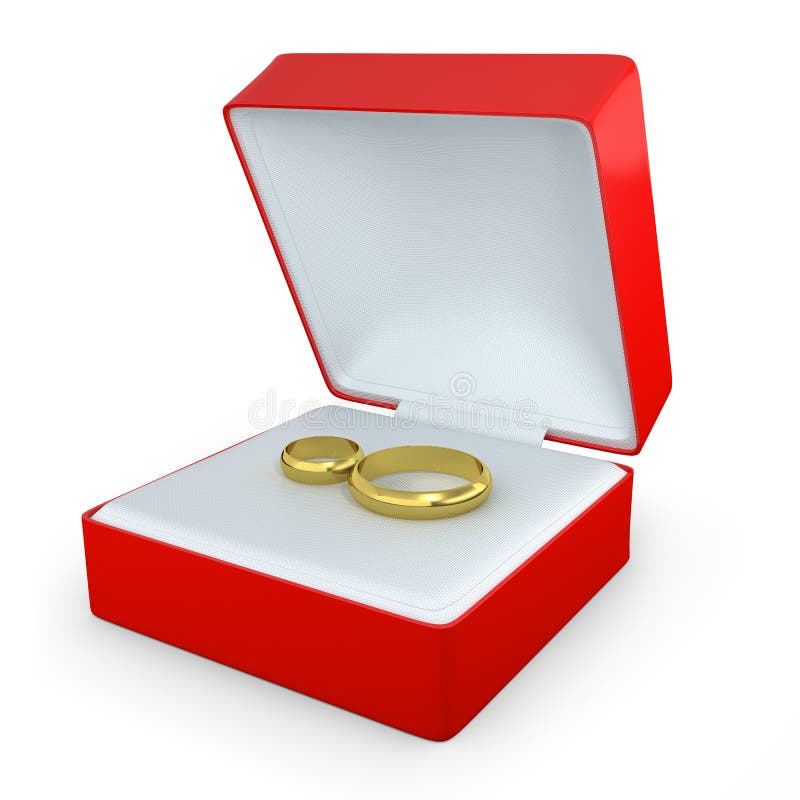 Pair of Wedding Rings in a Box Stock Illustration - Illustration of ...