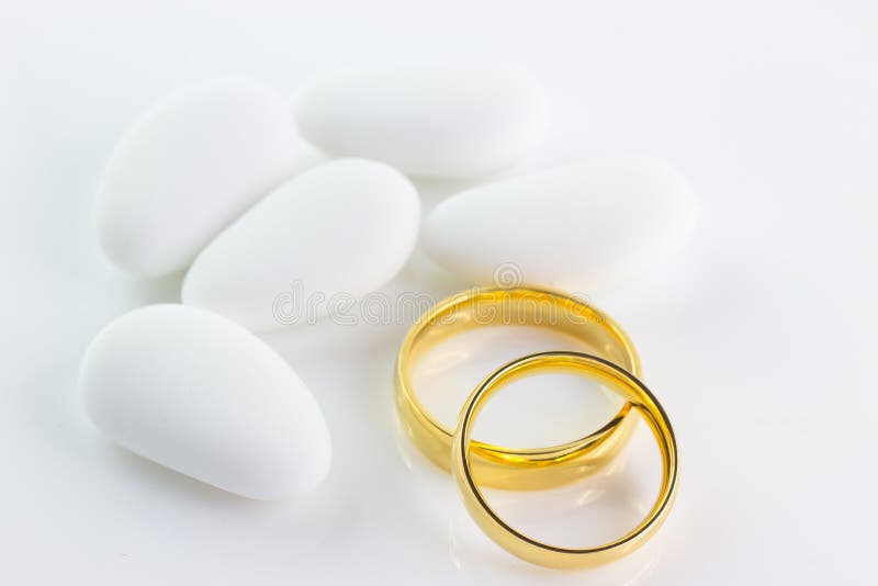 Pair of Wedding Rings on White Background Stock Image - Image of ...