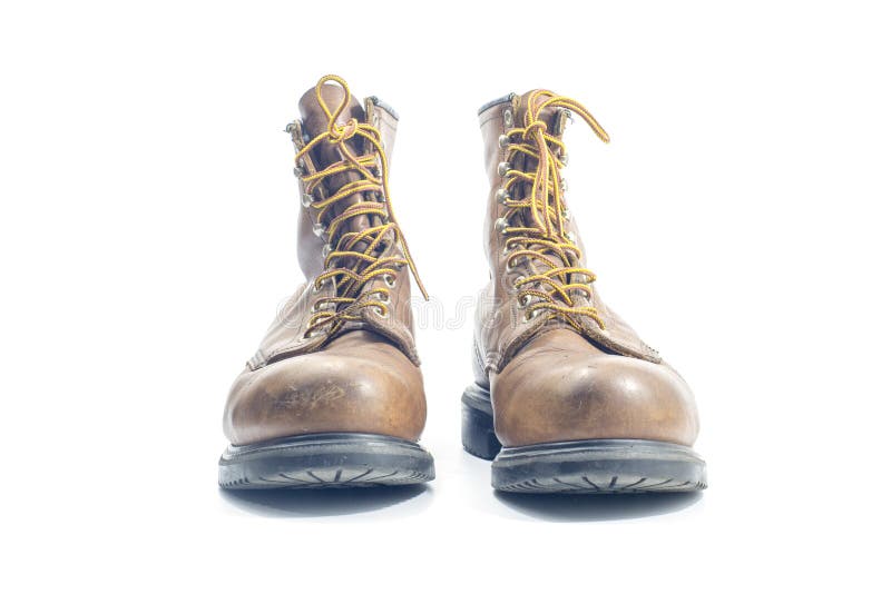 A Pair of Well Worn Work Boots Stock Image - Image of equipment ...
