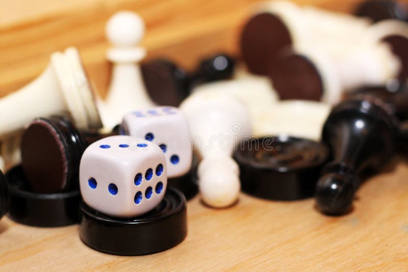A Pair White of Dice and Chess Stock Photo - Image of pattern, exchange ...