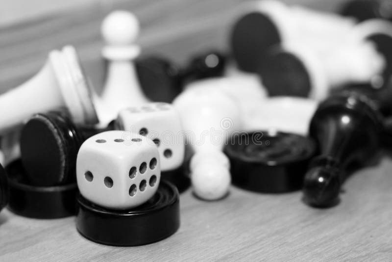 A Pair White of Dice and Chess Stock Photo - Image of probability, copy ...