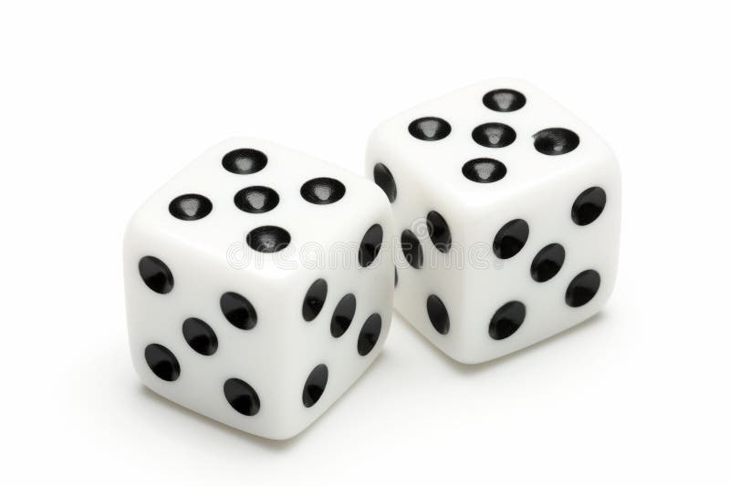 Pair of White Dice Isolated on White Background Stock Photo - Image of ...