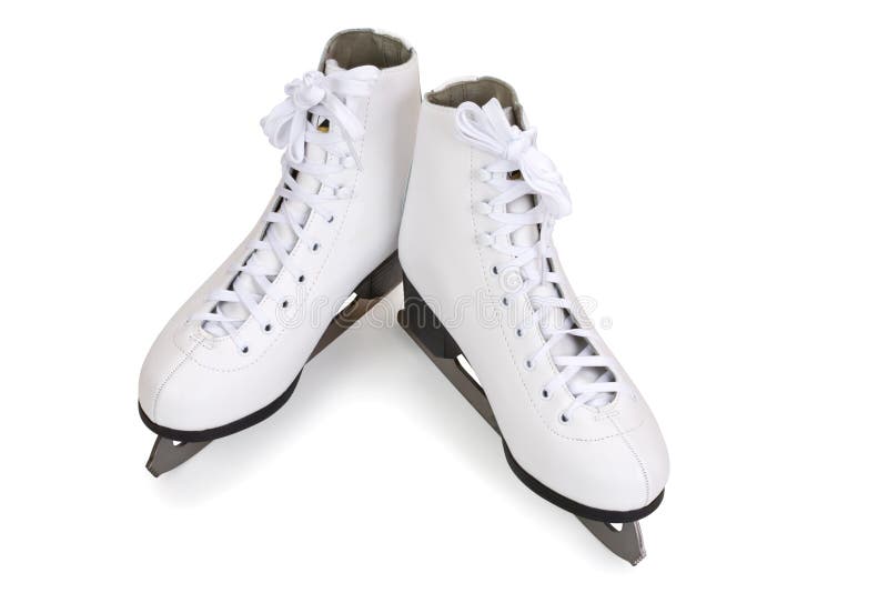 Pair of White Figure Skates Stock Image - Image of sport, hobby: 16100631