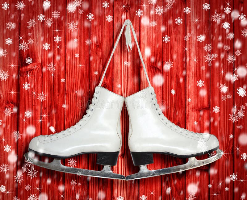 Pair Of White Figure Skates Stock Photo - Image of close, hobby: 3436140