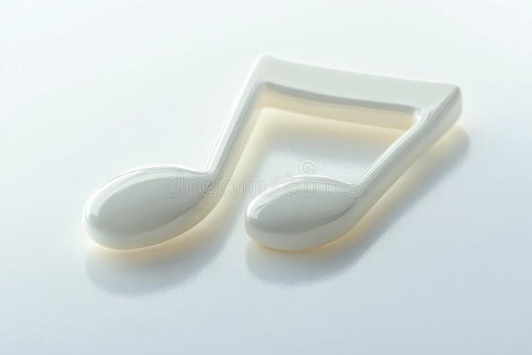 A Pair of White Music Notes Siting on a Clean Surface, Perfect for Use ...