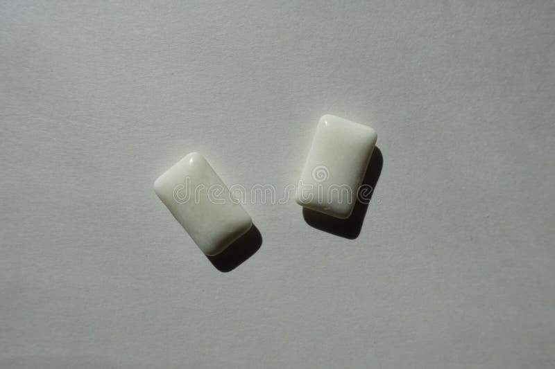 Pair of White Pieces of Chewing Gum Stock Image - Image of dental ...