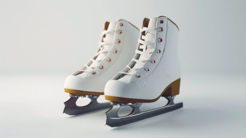 A Pair of White Roller Skates Stacked on Top of Each Other Stock Photo ...