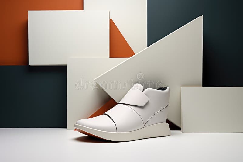 A Pair of White Shoes Sitting on Top of a Table, AI Stock Illustration ...