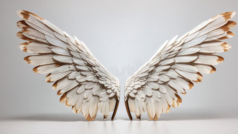 Pair of Wings Isolated on White Stock Illustration - Illustration of ...