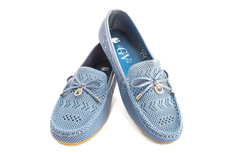 Pair of Women S Rag Shoes with a Pattern on a White Background ...