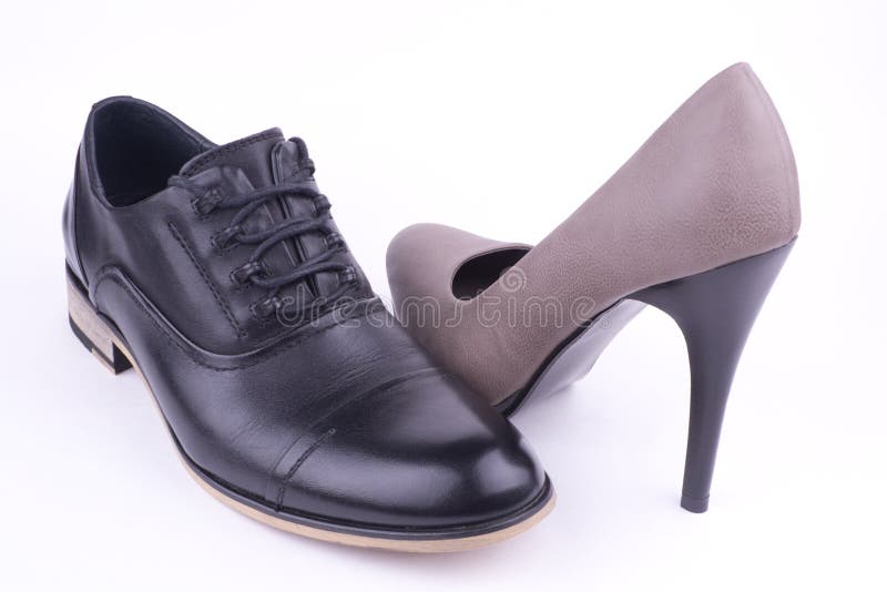 Pair Women S Shoes Back View Stock Photo - Image of isolated ...