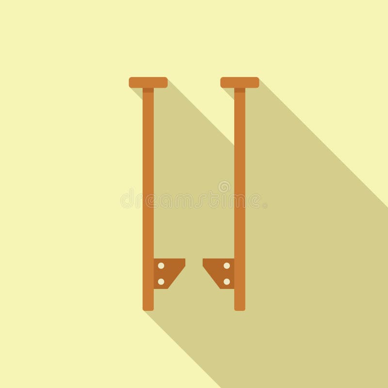 Pair of Wooden Stilts Casting Long Shadow on Yellow Background Stock ...