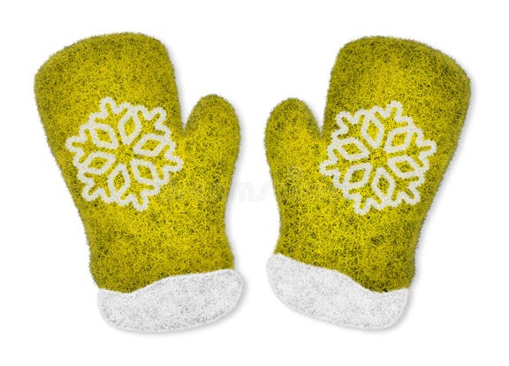 Pair of yellow mittens stock photo. Image of casual - 106450872