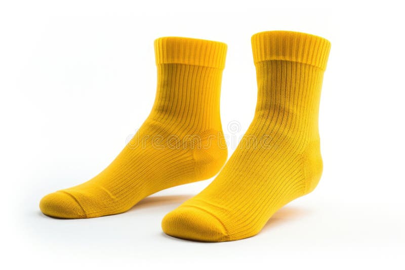 A Pair of Yellow Socks on a White Background. Versatile and Suitable ...