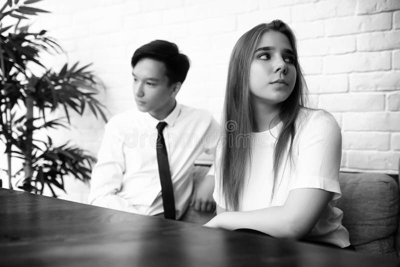 A Pair of Young People Talking Stock Image - Image of married, girl ...