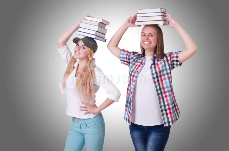 Pair of young students stock photo. Image of group, cheerful - 45979150