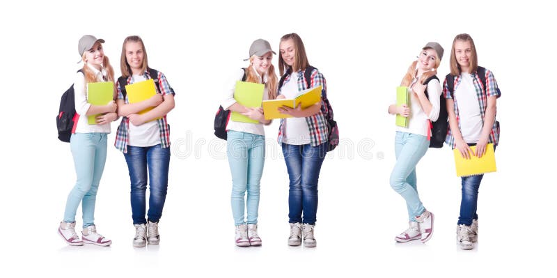 Pair of young students stock image. Image of cheerful - 33680707