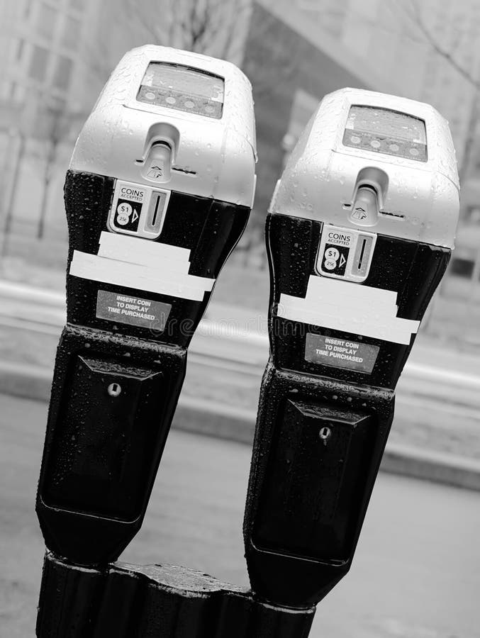 Paired parking meter stock photo. Image of white, parking - 29431610