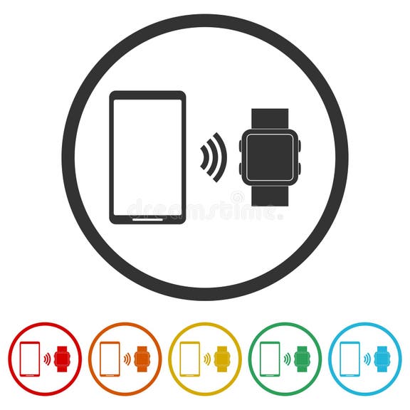 Pairing Devices Ring Icon Color Set Stock Vector - Illustration of ...
