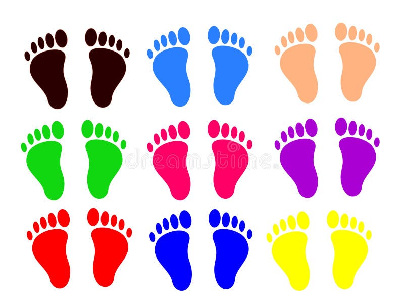 Colored Footprint Clipart